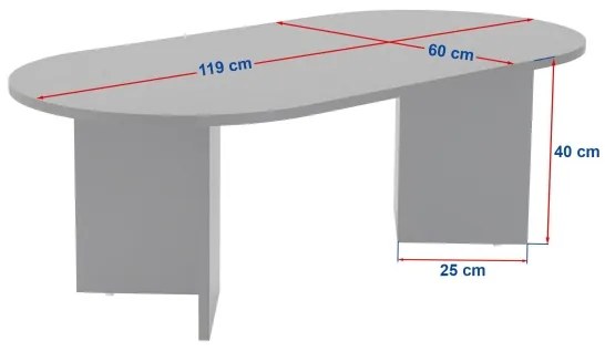 Konferenční stolek NEL bílá