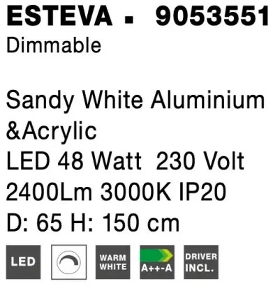 LED lustr Esteva 65 bílé