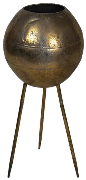 Zlatý dekorativní obal na květiny na 3 nohách – 27x66 cm