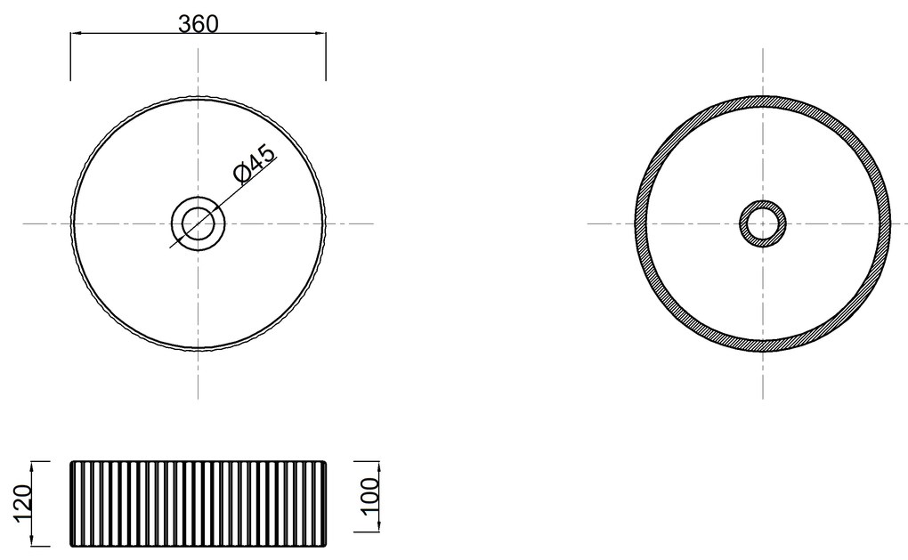 Invena Invena, kulaté keramické umyvadlo 360x360x120 mm, bílá lesklá, INV-CE-63-001-C