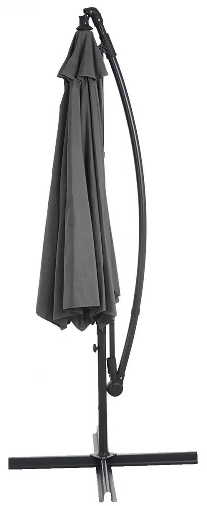 Slunečník Acerra Ø 3m polyester/ocel - šedá se stojanem