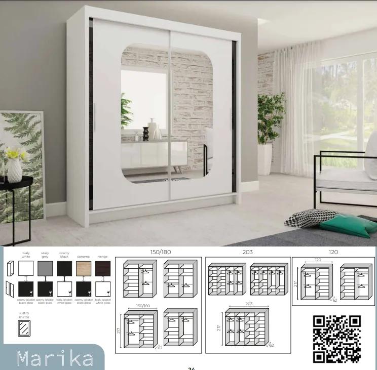 Arkos Šatní skříň Marika 150 Kombinace barev: Černá + bílá