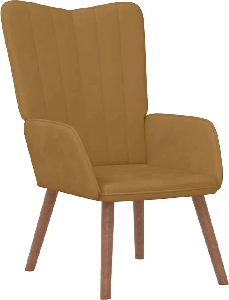 Relaxační křeslo hnědé samet 327663