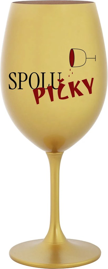 SPOLUPIČKY - zlatá sklenice na víno 350 ml