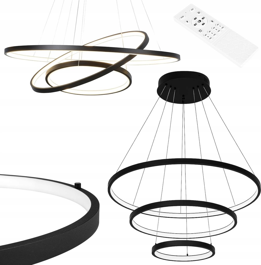 Závěsná stropní lustrová lampa Ring Led Stropní Svítidlo Ø60 cm 3000-6500K moderní