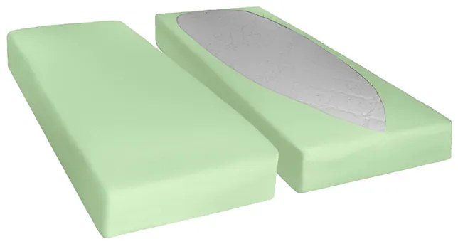 Bellatex Elastické rychloupínací prostěradlo světle zelená rozměr 90x200x30 cm