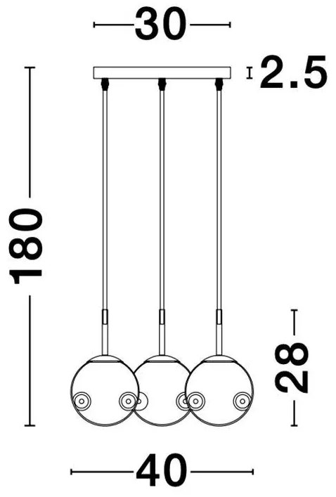 Nova Luce Závěsné svítidlo SPADA zlatý kov a chromové sklo, E27 3x12W