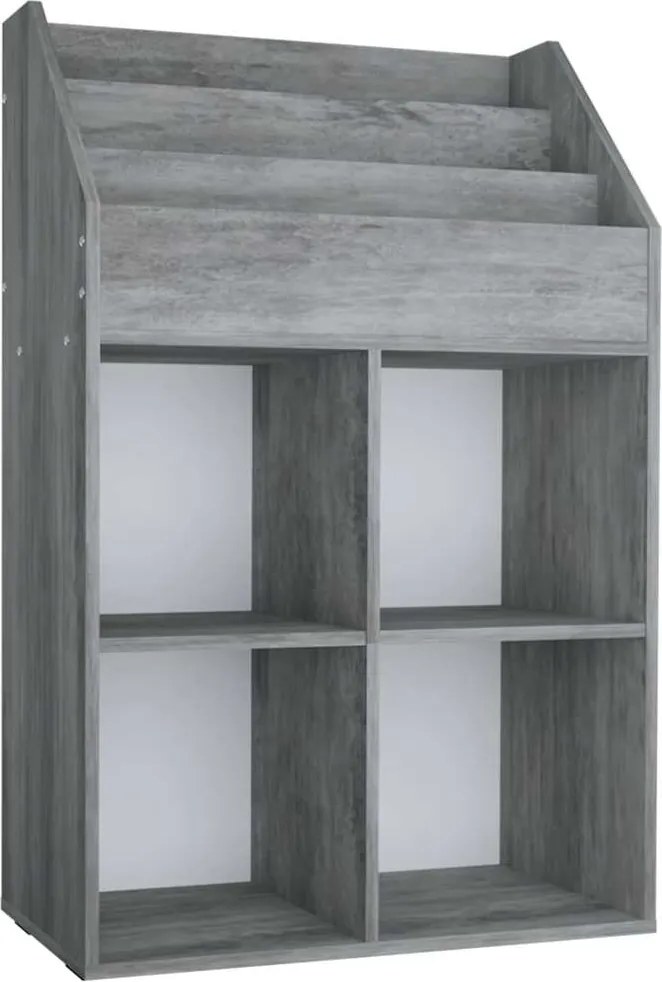 Dětský regál na časopisy betonově šedý 71x30x114 cm kompozit 339531
