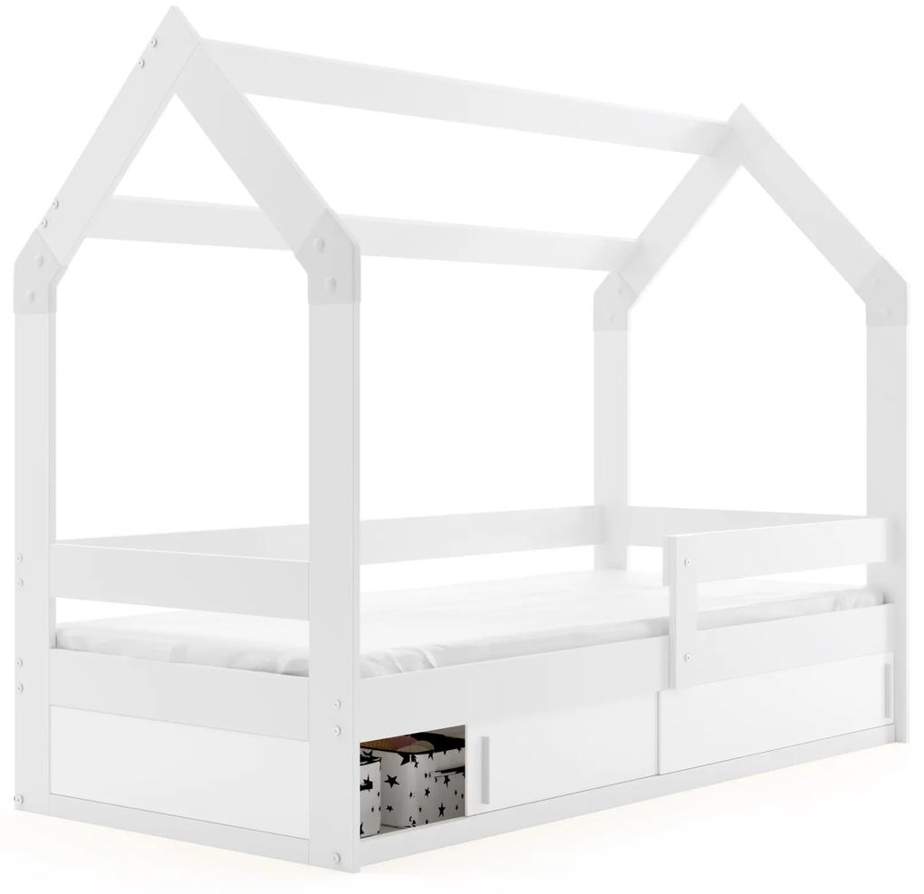 BMS Group Dětská postel domeček s úložným prostorem 160x80 bílá Barva výplně dvířek: Bílá