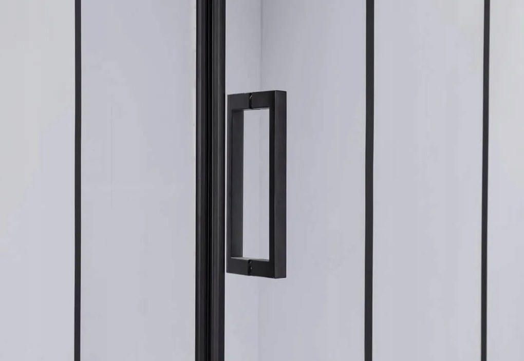 BPS-koupelny Čtvercový sprchový kout HYD-SK13B 90x90 černá/transparent - bez vaničky