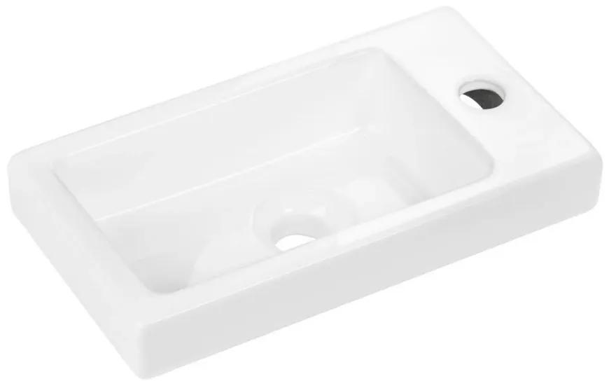 COMAD Závěsná skříňka s umyvadlem - ARUBA 826 white, šířka 40 cm, dub craft/lesklá bílá