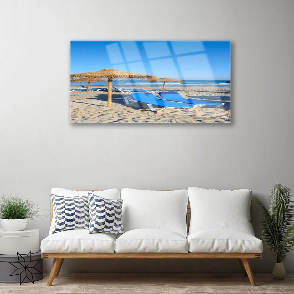 Obraz na skle Pláž Moře Krajina 140x70 cm