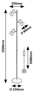 Rabalux 74279 - Stojací lampa HATICE 3xE14/15W/230V
