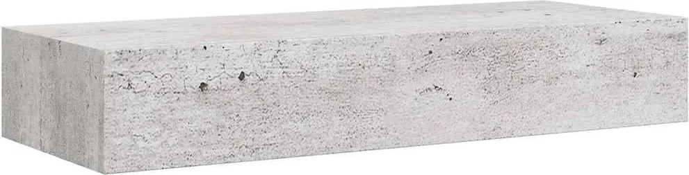 Nástěnné police se zásuvkou 2 ks betonově šedé 60x23,5x10cm MDF 330266