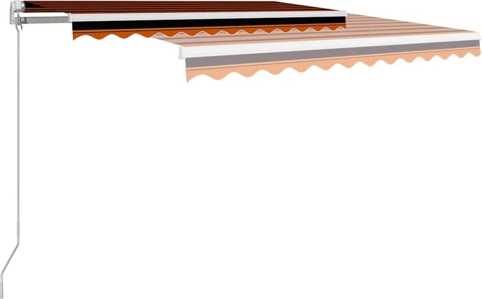 Ručně zatahovací markýza 350 x 250 cm oranžovo-hnědá 3051211