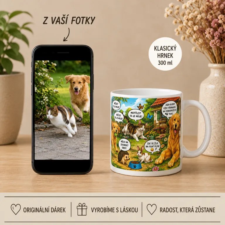 Personalizovaný hrnek z vlastní fotky mazlíčka – Originální
