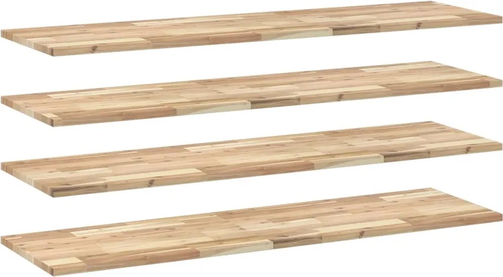 Plovoucí police 4 ks 160 x 40 x 2 cm neošetřené akáciové dřevo 3279414