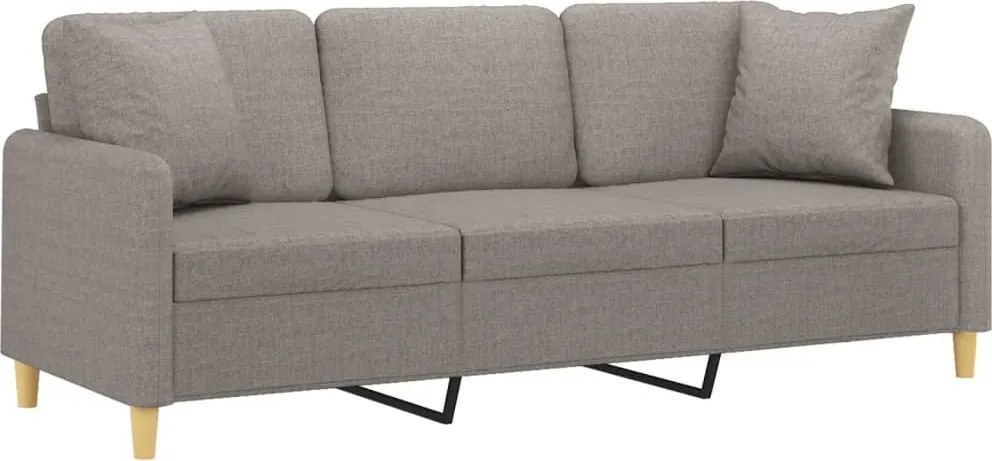 3místná pohovka s polštáři taupe 180 cm textil 3200924
