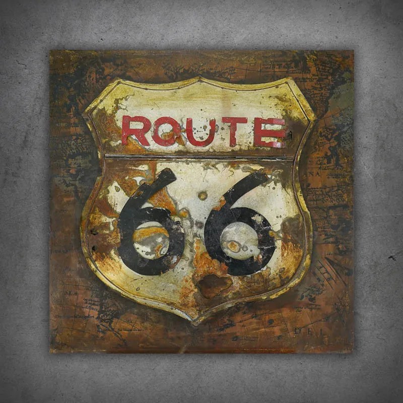 Železný 3D obraz ROUTE 66