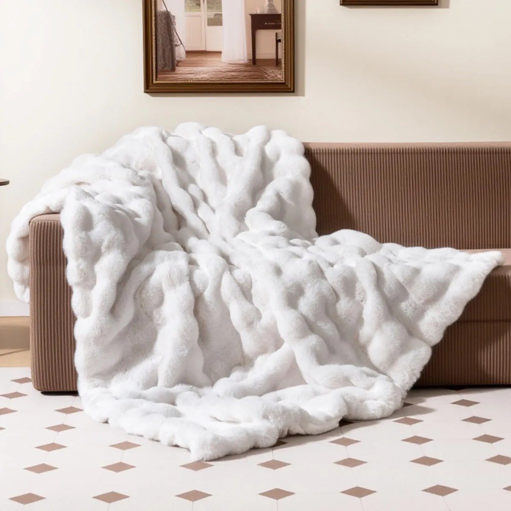 Costway Luxusní deka z umělé kožešiny Nadýchaná deka z plyšové – 178 × 203 cm