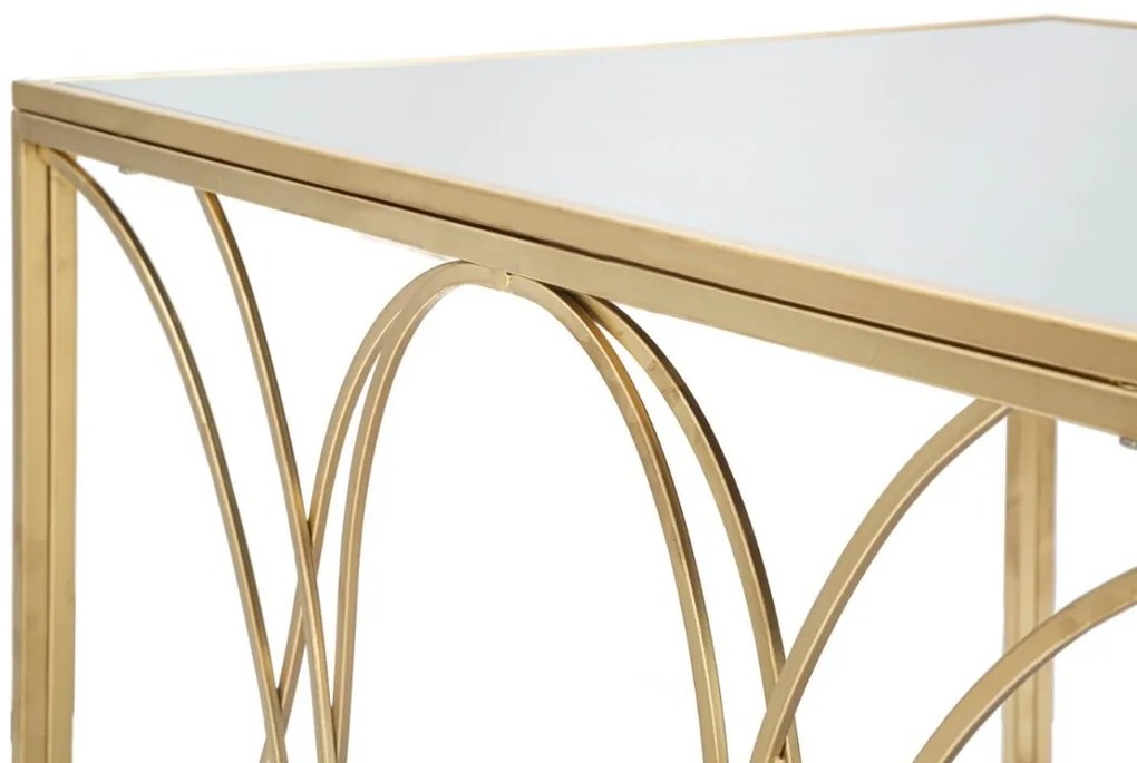 Designový konferenční stolek Parsons 90 cm stříbrný / zlatý