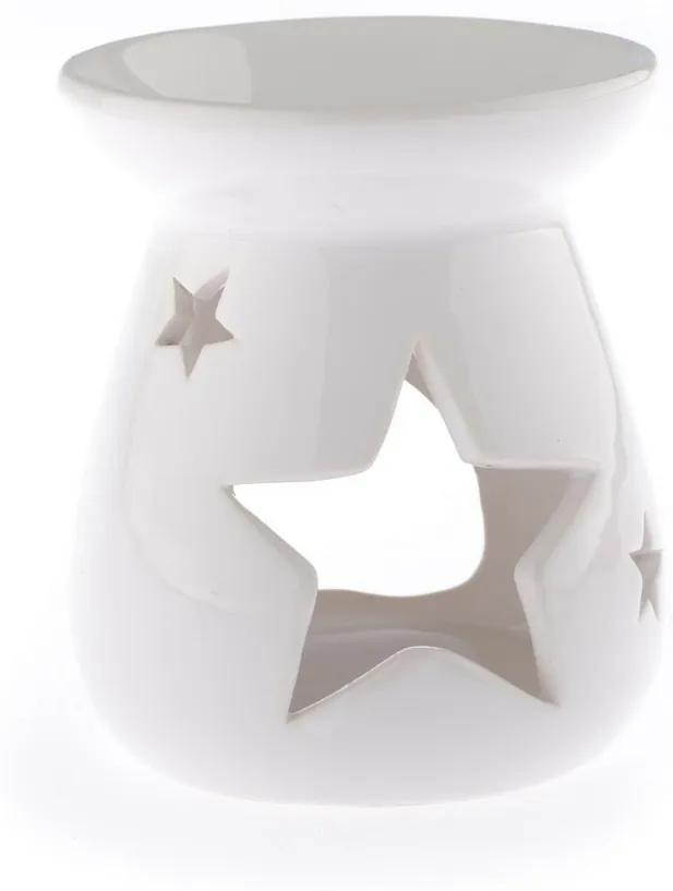Keramická aromalampa Hvězda, bílá