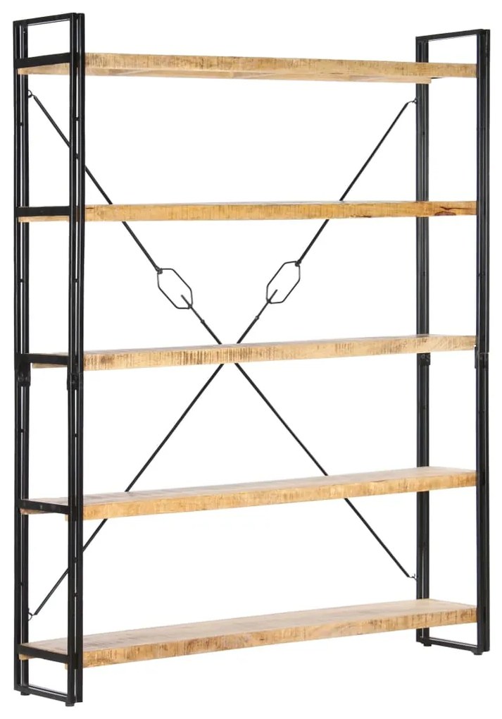 Knihovna s 5 policemi 140 x 30 x 180 cm masivní mangovník 286580