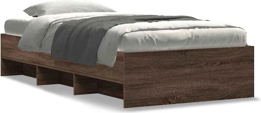 Rám postele bez matrace hnědý dub 90 x 200 cm kompozitní dřevo 3295680
