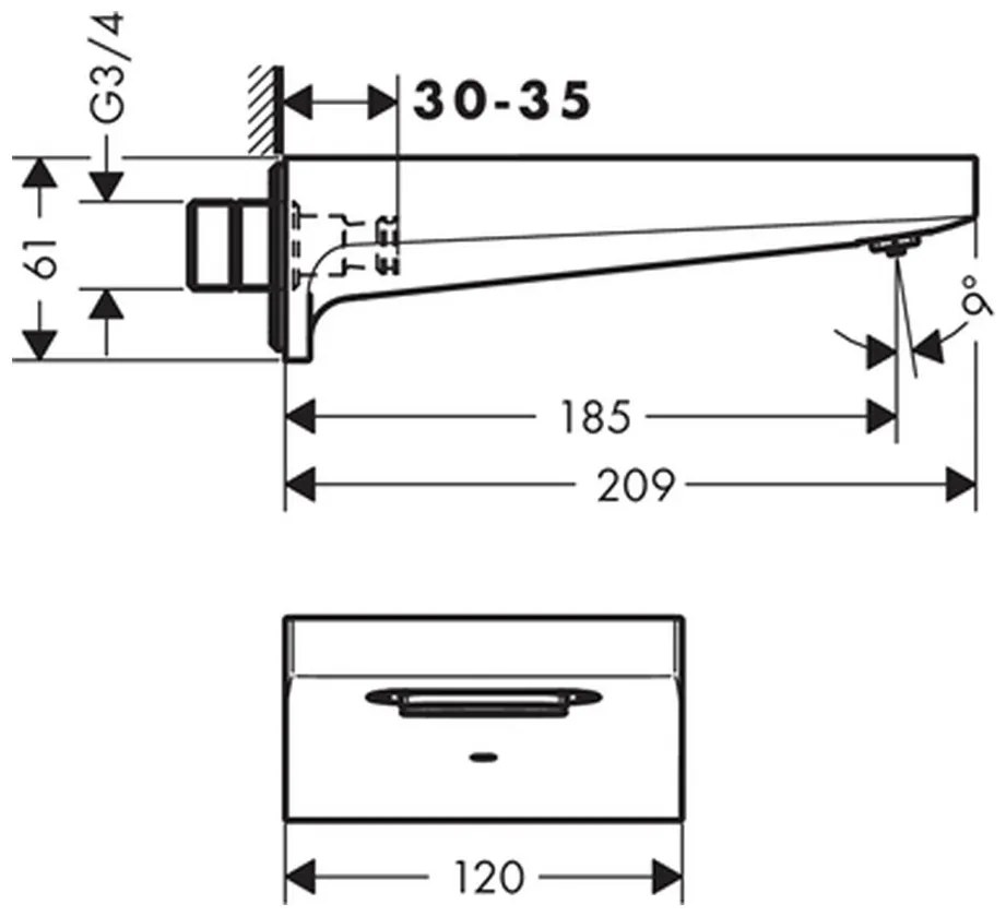 Hansgrohe Metropol, vanový výtok, chromová, HAN-32543000