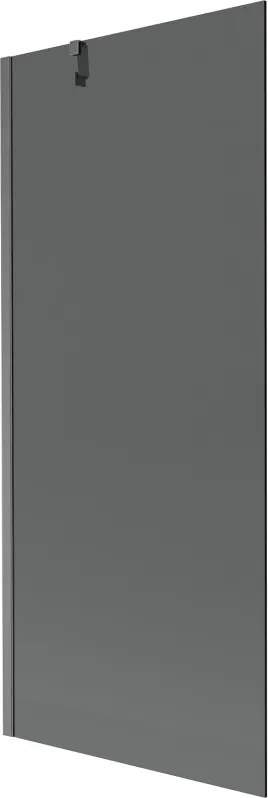 Mexen Next, 1-křídlová vanová zástěna 80 x 150 cm, 6mm šedé sklo, broušená grafitová, 895-080-000-00-40-66
