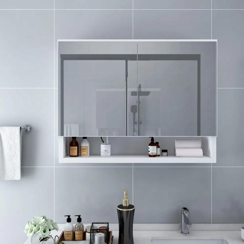 Petromila LED koupelnová zrcadlová skříňka bílá 80 x 15 x 60 cm MDF