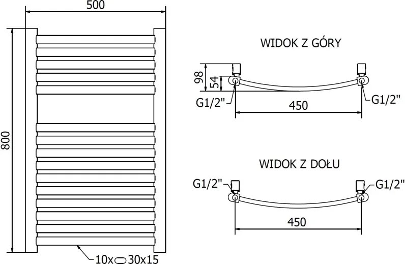 Mexen Helios elektrický radiátor 800 x 500 mm, 300 W, zlatý - W103-0800-500-2300-50