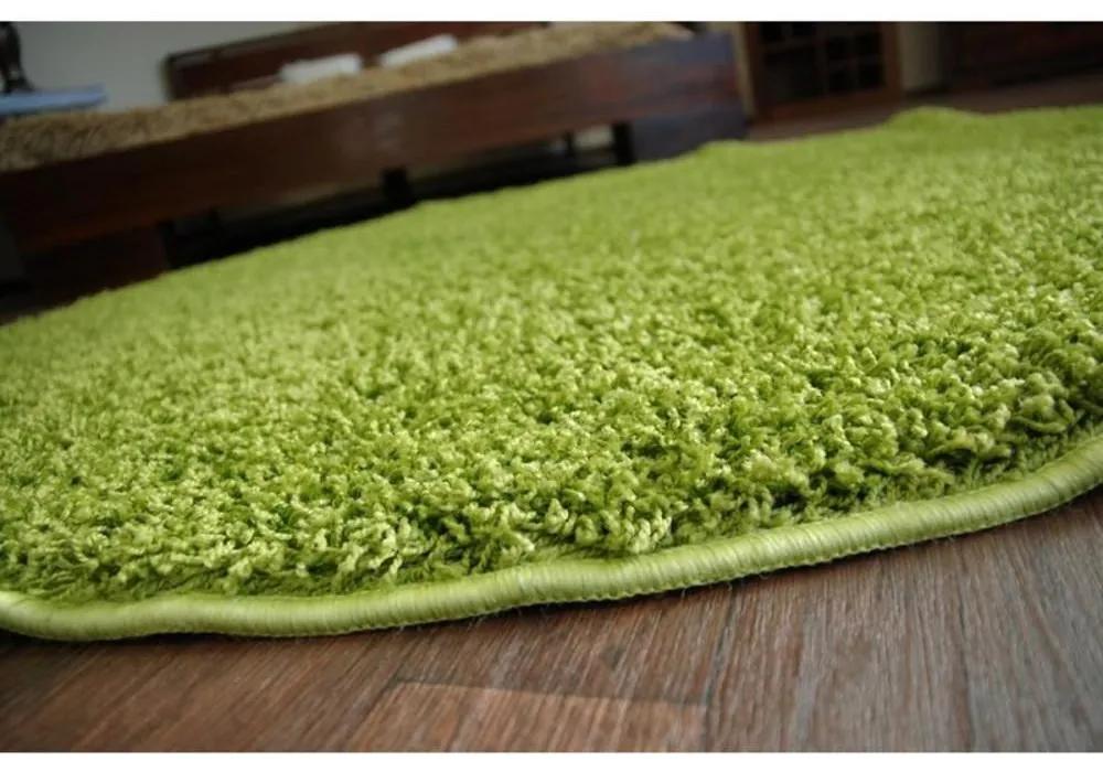 Kusový koberec Shaggy Roy zelený kruh 133cm