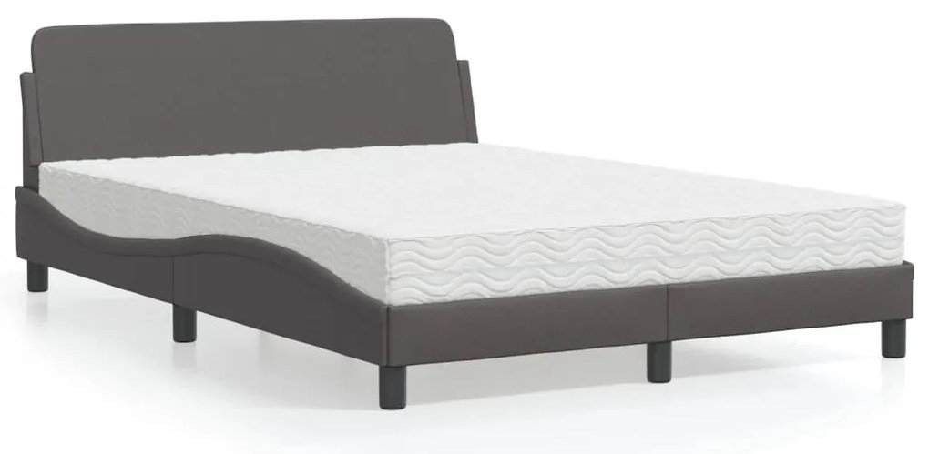 Postel s matrací Dover šedá 140 x 190 cm umělá kůže 3208400