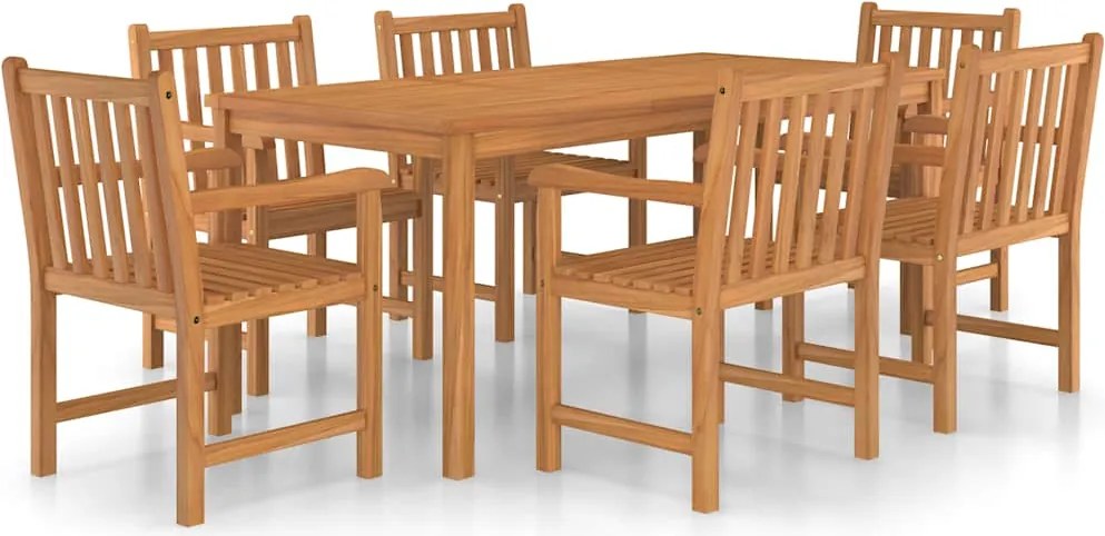 7dílná zahradní jídelní sada 180 x 90 cm masivní teakové dřevo 3059944