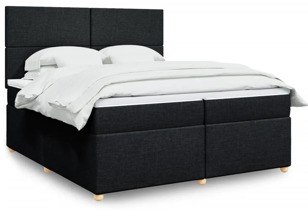 Box spring postel s matrací černá 200x200 cm textil 3293682