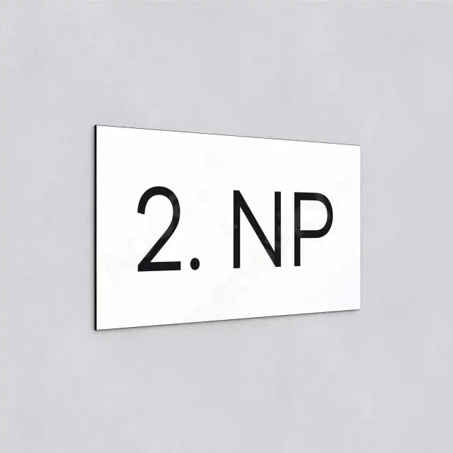 ACCEPT Označení podlaží "2. NP" - stříbrná tabulka - černý popis