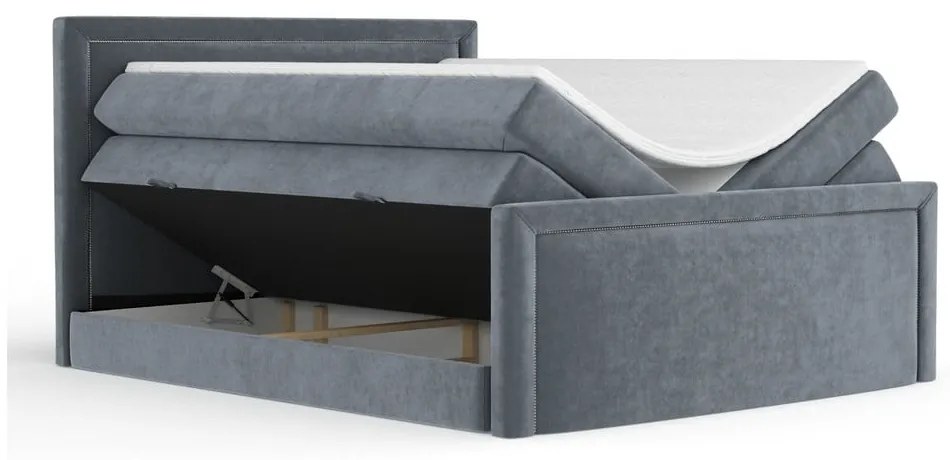 Tmavě šedá boxspring postel s úložným prostorem 160x200 cm Lavenda – Maison de Rêve