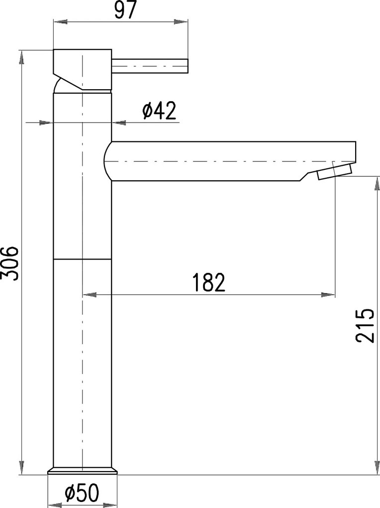 Slezák - RAV Umyvadlová vysoká baterie bez výpusti SEINA - SE930.xMGK, Metal grey kartáčovaná Připojovací hadičky - závit: 1/2"