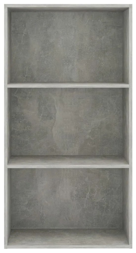 Knihovna Bieber - 3 police - betonově šedá | 60x30x114 cm
