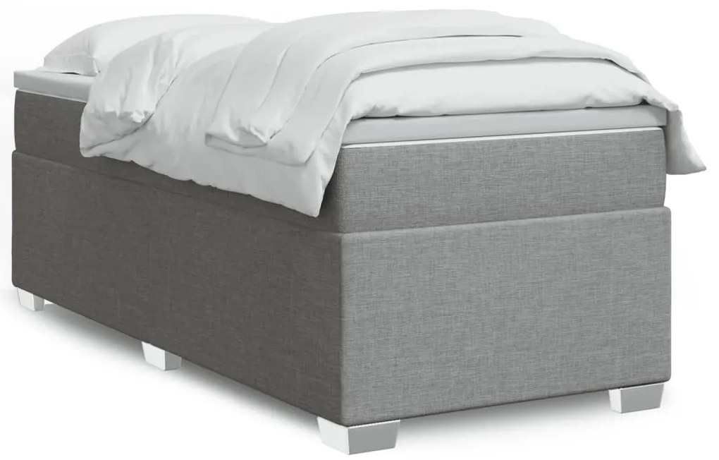 Box spring postel s matrací světle šedá 80 x 200 cm textil 3285088