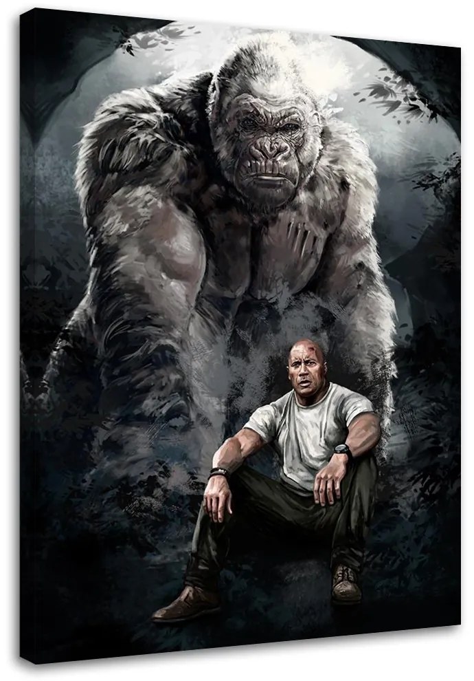 Gario Obraz na plátně Rampage Ničitelé, Dwayne "The Rock" Johnson - Dmitry Belov Rozměry: 40 x 60 cm