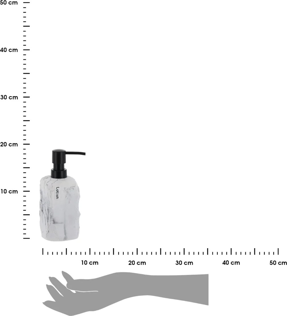 Dávkovač mýdla Paola, bílá/s černými prvky, 400 ml