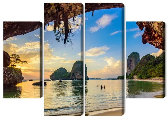 Vícedílný obraz Západ Slunce Na Pláži V Thajsku Nedostatek Nedostatek Plátno Canvas 120x90
