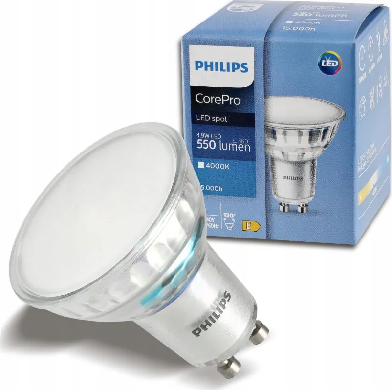 SADA 3x žárovka Philips GU10 4,9W 550lm 112lm/W 4000K EyeComfort