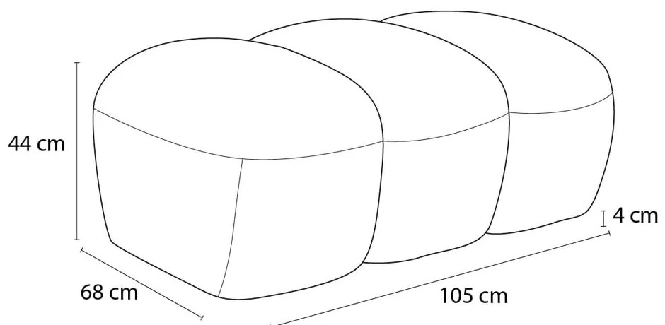 Tmavě šedá podnožka z textilie bouclé Hippolyte – Bobochic Paris