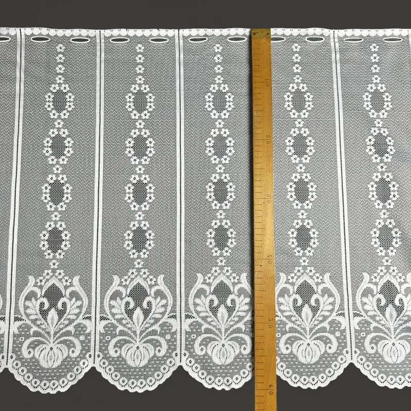 Vitrážová žakárová záclona 18778 - výška 45,60 cm , metráž