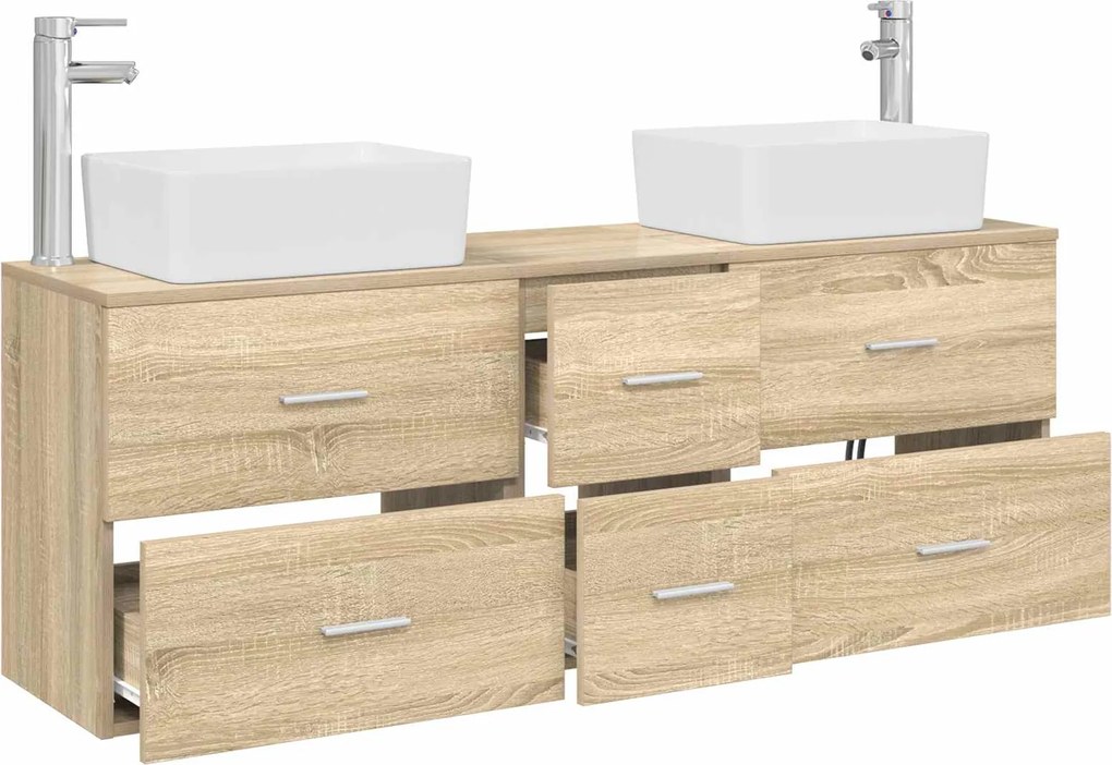 Sada koupelnových skříněk 3 ks Dub sonoma 53 x 34,5 x 63 cm 3405861
