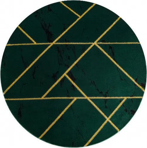 Kusový koberec Emerald geometric 1012 green and gold kruh, 160x160 (priemer) kruh, zelená, chodba / predsieň, Dywany Łuszczów