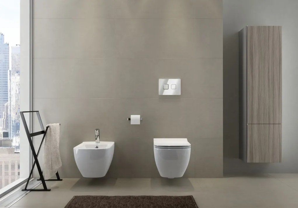 Cersanit Virgo - závěsná wc mísa CleanOn s pomalu padajícím sedátkem, bílá, S701-427